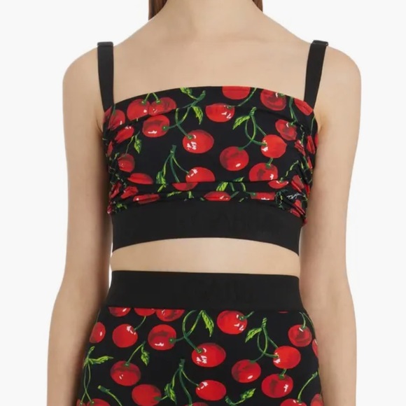 Dolce & Gabbana | Tops | Dolcegabbana Cherry Print Crop Top It36us ...